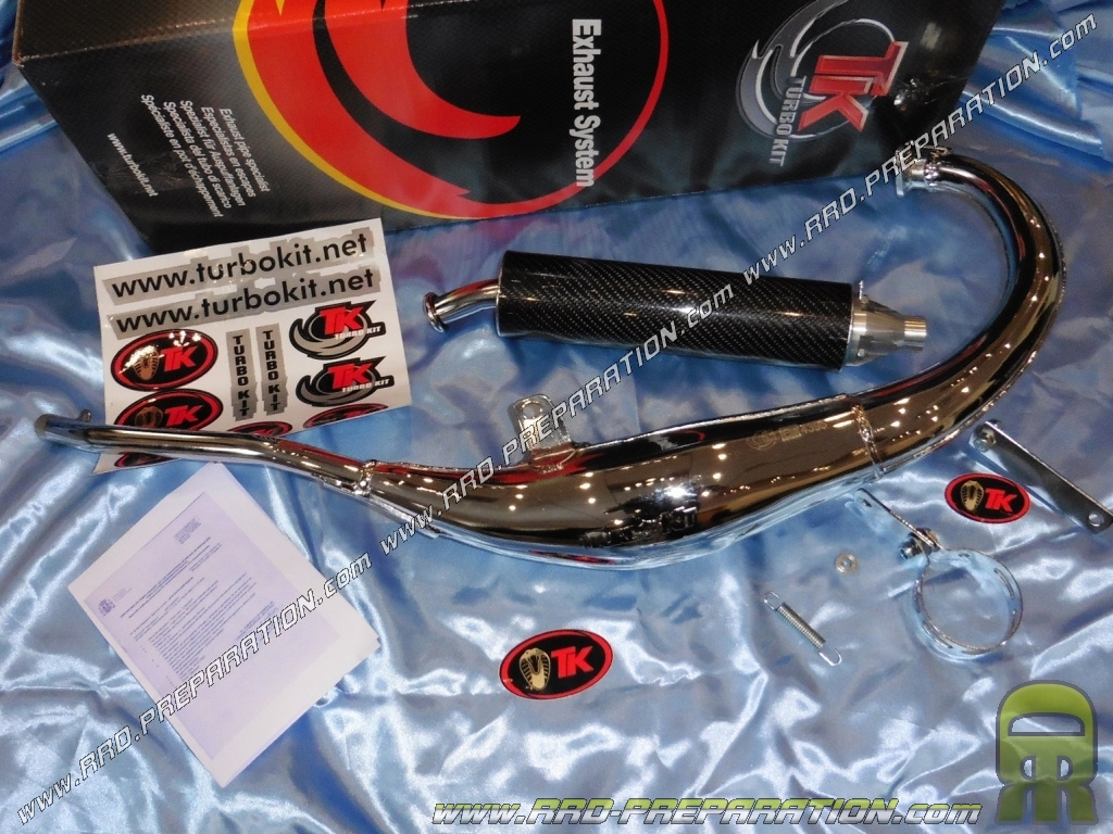 Pot d'échappement TURBOKIT TK HQ RACING chrome carbone passage bas pour ...