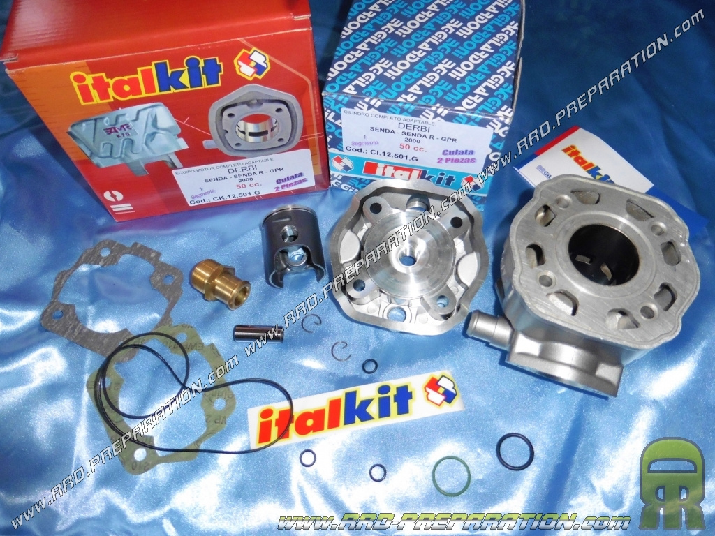 Kit 50cc haut moteur Ø39.86mm ITALKIT Racing mono-segment aluminium ...