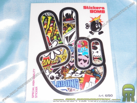 Sticker STICKERS BOMB BIKER HELLO 10cm x 12cm