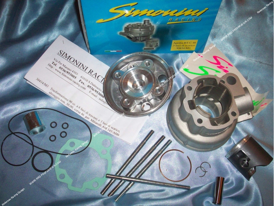 Maxi kit SIMONINI 90cc Ø50mm aluminium (avec vilebrequin course 46mm ...