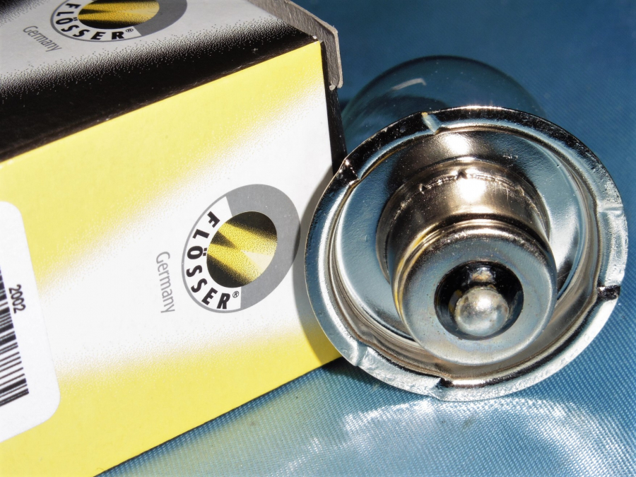 Headlight bulb P26S (SB2) FLÖSSER front light, standard lamp 12V 25w