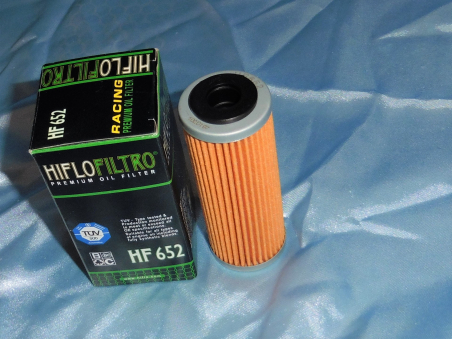 Oil filter HIFLOFILTRO HF652 original type for motocross HUSABERG FE, HUSQVARNA FC, KTM EXC-F ...