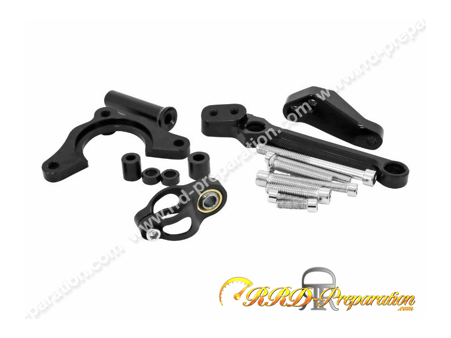 Black anodized AVOC steering damper for large displacement motorcycle ...