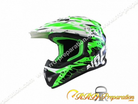 Helmet CROSS NO END CRACKED Green Size XL