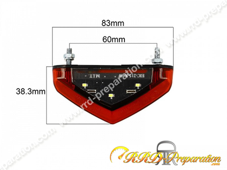 Universal rear light with red TUN 'R FOGGY MINI license plate light ...