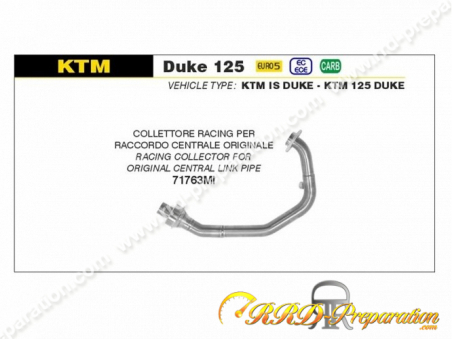 ARROW stainless steel racing manifold for original KTM DUKE 125 ...