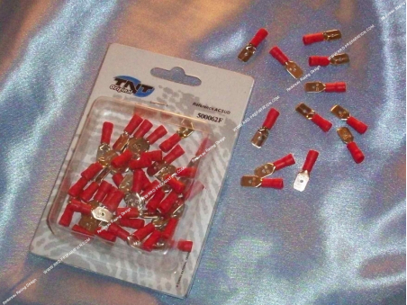 §Box of 50 lugs 6.35 flat male TNT Original for electric wire