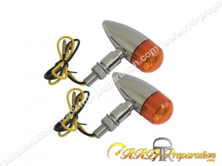 REPLAY VINTAGE CUSTOM Chrome turn signals with bulb universal homologated