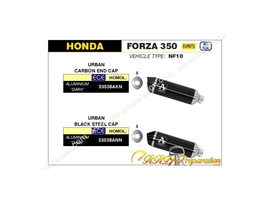 Silencieux ARROW URBAN pour maxi-scooter HONDA SH 350 de 2021 à 2022 et ...