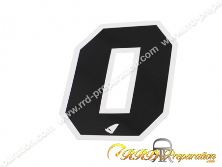 Black UFO number stickers, height 13cm white outline