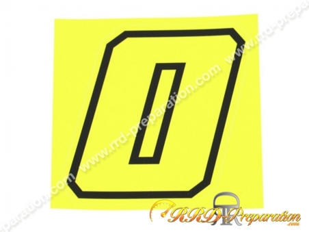 FLUO YELLOW color CGN number stickers, height 10cm black outline