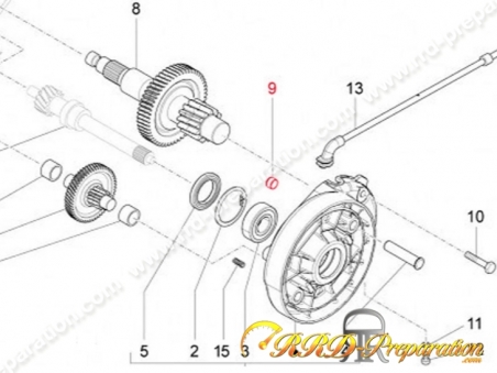 Primary shaft guide bush on PIAGGIO variator cover for APRILIA SR 50 ...