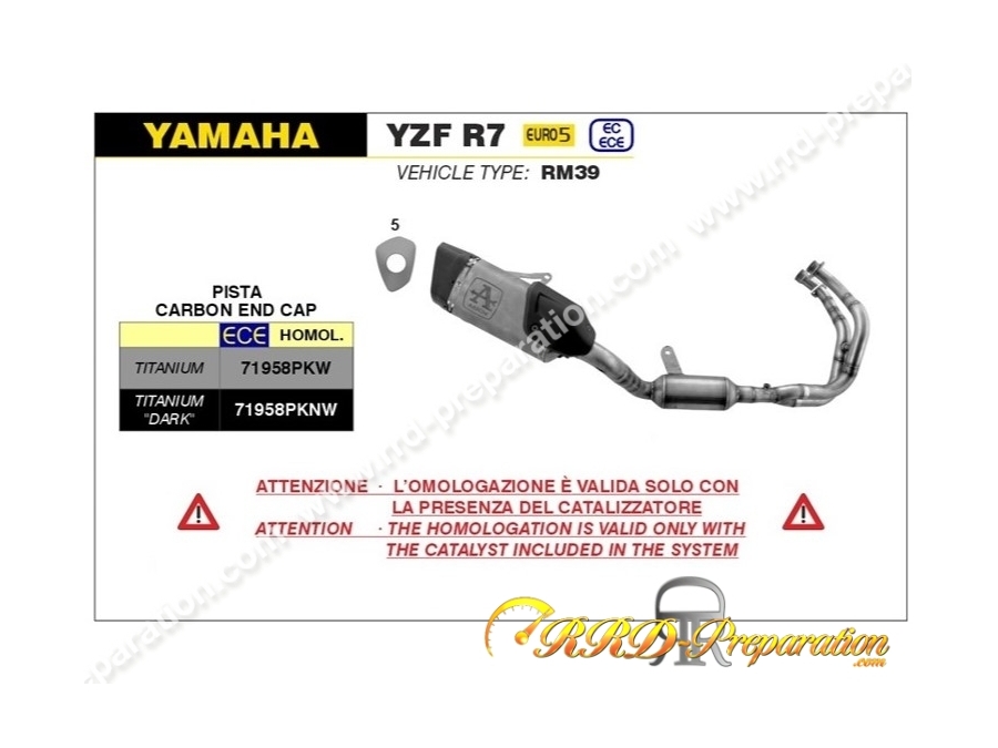 ARROW PISTA complete line for YAMAHA YZF R7 from 2021 to 2023 Quiet ...