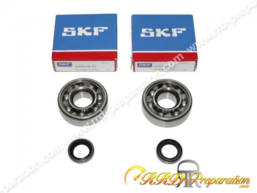2 roulements renforcés SKF cages aciers + 2 joint spy (spi) de vilo pour MBK 51, MOTOBECANE AV10 ...