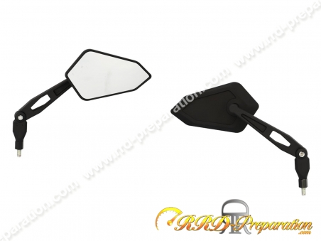 Pair of BLACKWAY BORE mirrors approved for motorcycle, moped, scooter