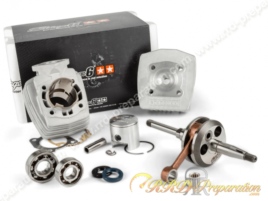 Pack kit cylindre 70 avec culasse + vilebrequin STAGE 6 pour PEUGEOT ...