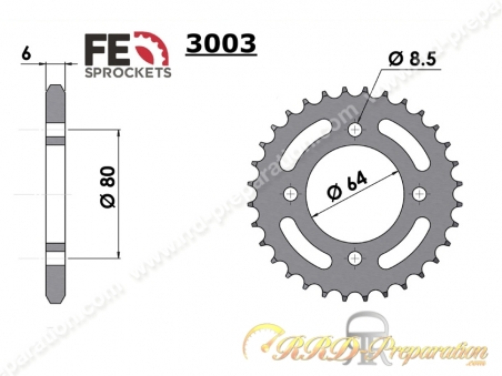 Corona de 28 a 52 dientes en FRANCE EQUIPEMENT para YAMAHA CHAPPY 50cc ...